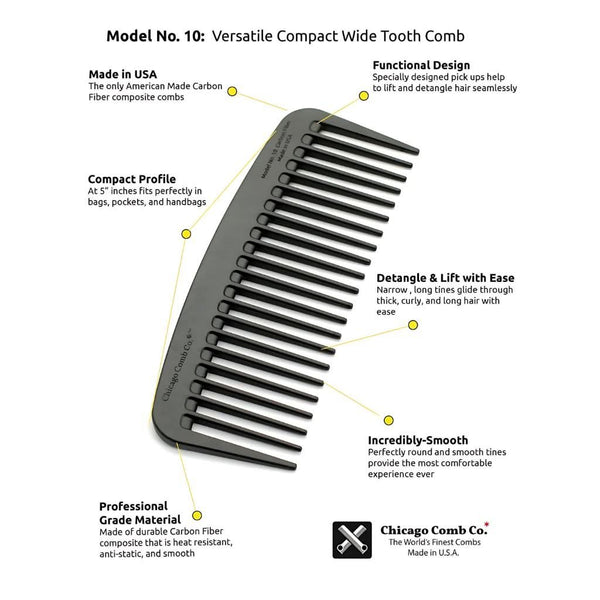 Chicago Comb Model 10 | Best Carbon Fiber Comb for Hair & Beard ...